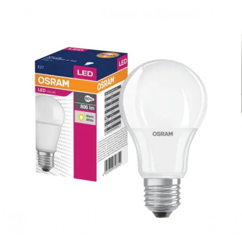 Osram Led Value 8.5 W = 60 W E27 806 Lm Led Ampül (Gün Işığı) - OSR01